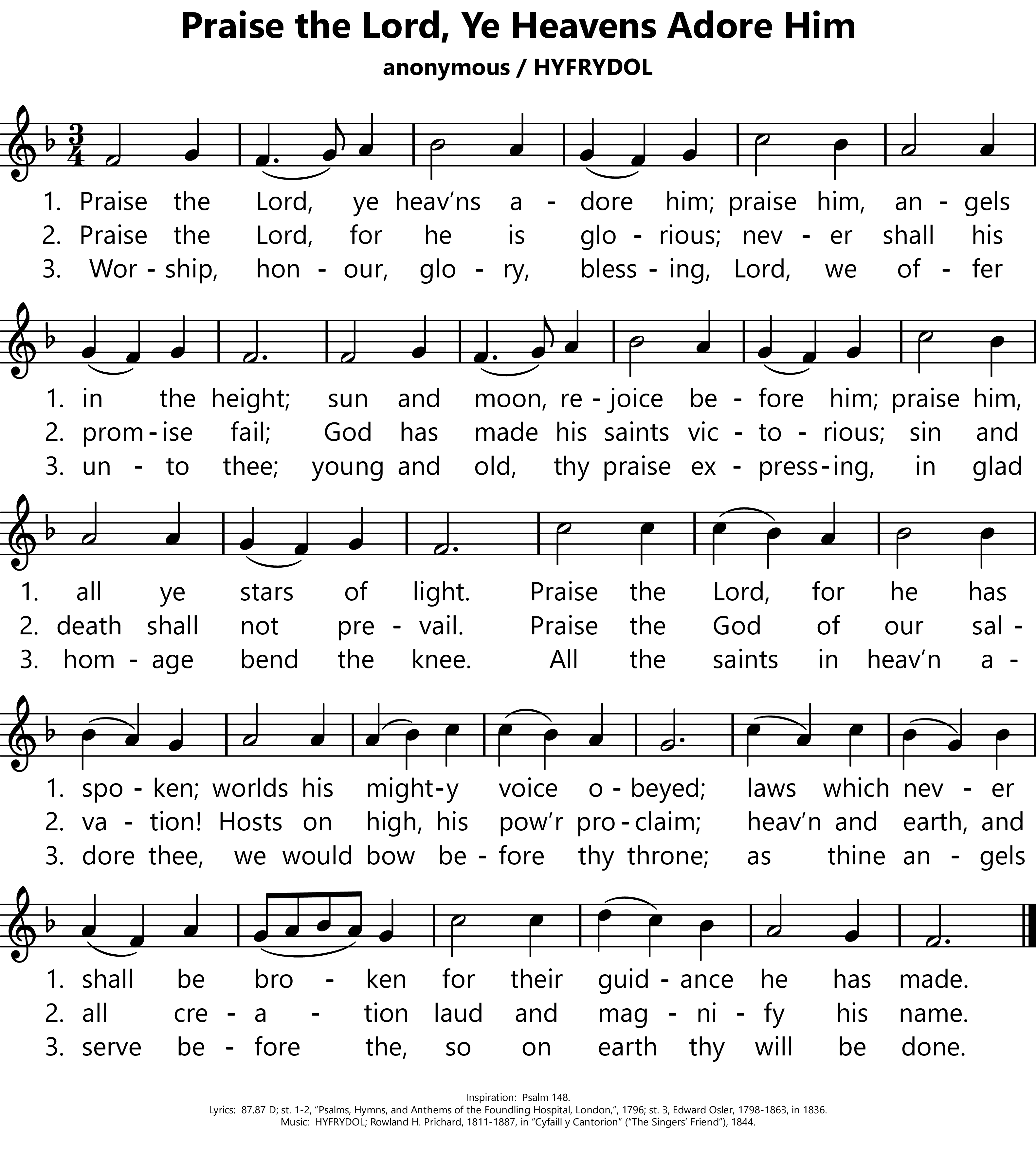 LiturgyShare: Praise the Lord, Ye Heaven Adore Him [anonymous]